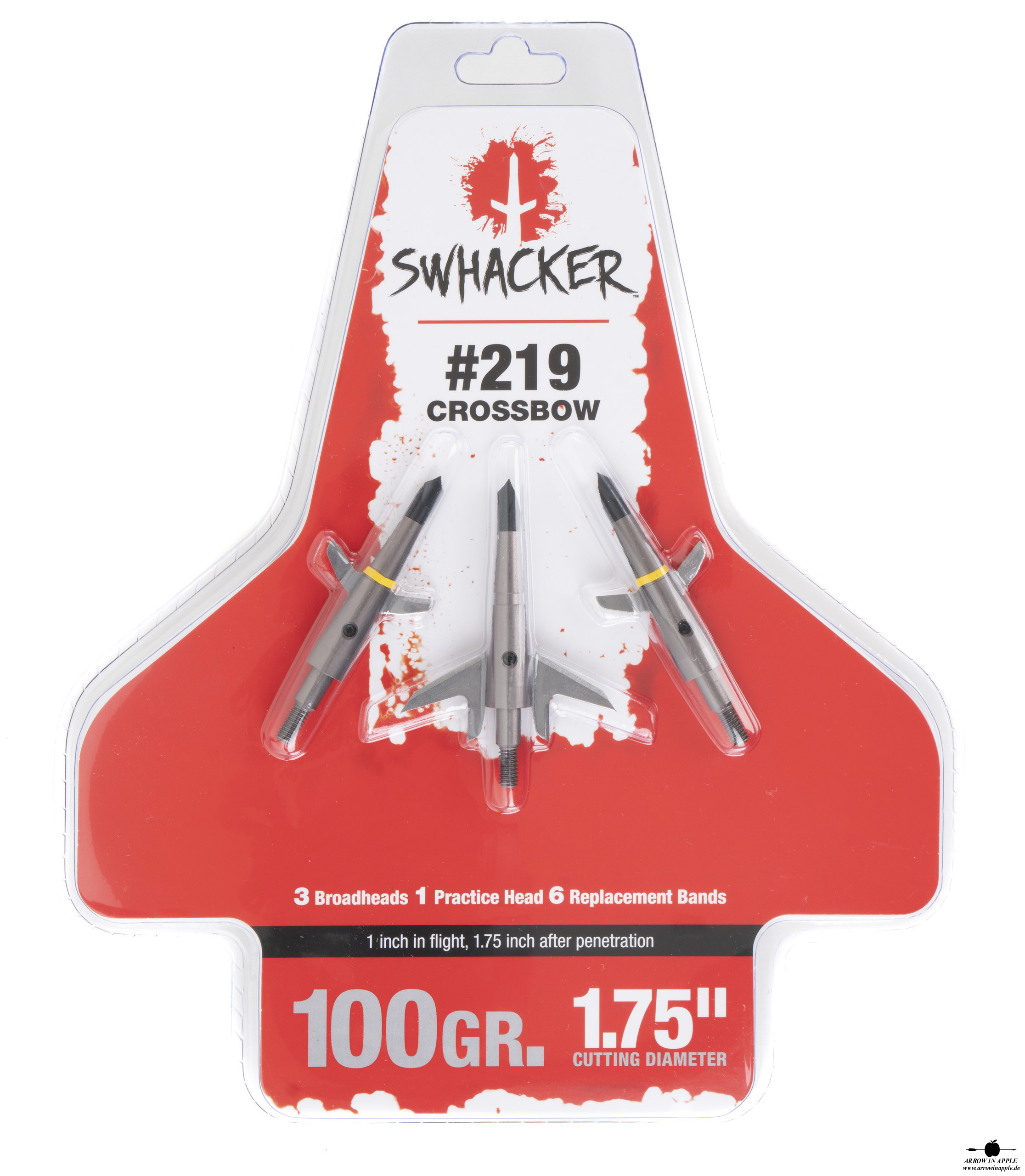 Swhacker #219 Crossbow Broadhead, 100 Grain, 1.75-Inch max. Durchm., (3er)